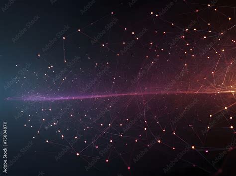 Pulsating Particles Futuristic Plexus Tech Background Digital Matrix Hi Tech Dot Line