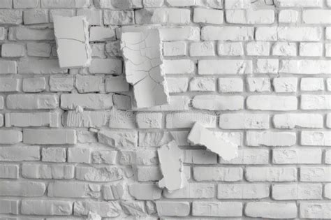 Rustic Brick Wall Texture White And Gray With Light Damage Perfect