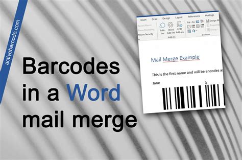 Word Mail Merge With Barcodes Activebarcode