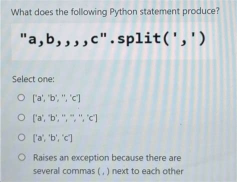 Solved What Does The Following Python Statement