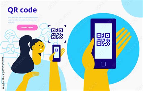Vetor De Capture Qr Code On Mobile Phone Hand Holding Phone With Qr Code Flat Vector