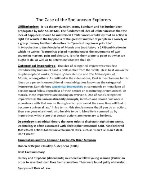 The Case Of The Speluncean Explorers Pdf Jurisprudence Utilitarianism