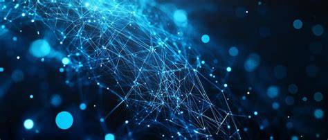 Abstract Blue Network Background With Glowing Points And Lines Premium Ai Generated Image