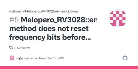Meloperorv3028enableperiodictimer Method Does Not Reset Frequency Bits Before Oring · Issue