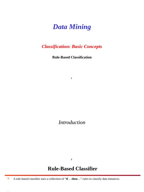 rule based classification 1 pdf algorithms statistical