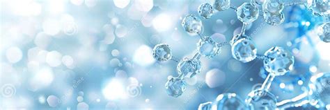Abstract Blue Molecular Structure Background With Light Bokeh Effects Ideal For Scientific