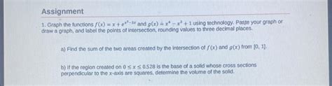 solved 1 graph the functions f x x ex2−3x and g x x4−x2 1