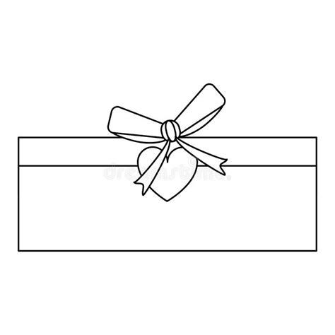Romantic Goft Box With Bow Black And White Stock Vector Illustration Of Greeting Holiday