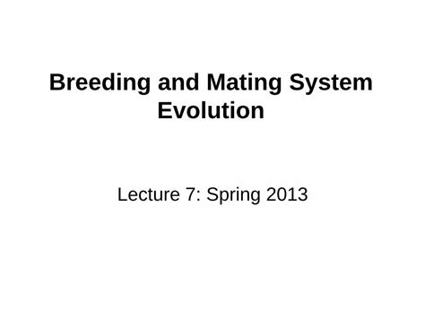 PDF Breeding And Mating System Evolutionscience Umd Edu Biology Dudashlab Population Ecology