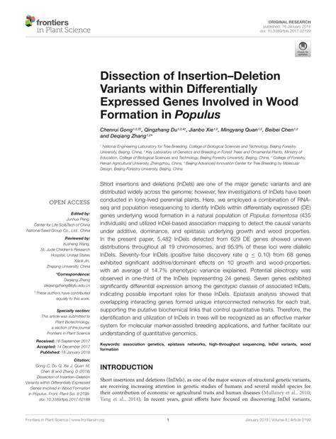 Pdf Dissection Of Insertiondeletion Variants Within Differentially Expressed Genes Involved