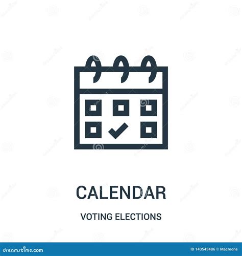 Calendar Icon Vector From Voting Elections Collection Thin Line Calendar Outline Icon Vector