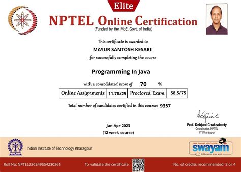 Mayur Kesari On Linkedin Thrilled To Announce My Java Programming Certification From