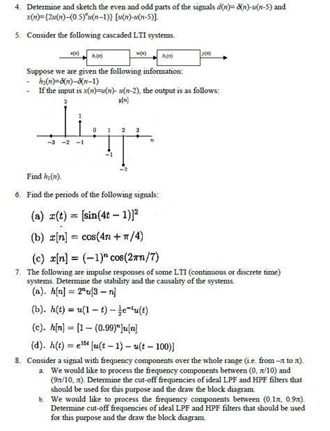 Solved 4 Determine And Sketch The Even And Odd Parts Of The Chegg Com