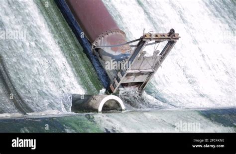 Dam Water Release The Excess Capacity Until Spring Way Overflows Stock Video Footage Alamy