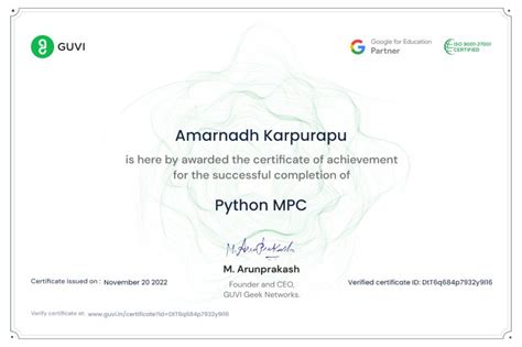Amarnadh Karpurapu On Linkedin Connections Guvi Python Research