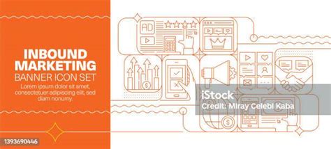 인바운드 마케팅 라인 아이콘 세트 및 배너 디자인 디지털 마케팅에 대한 스톡 벡터 아트 및 기타 이미지 디지털 마케팅 개선 검색 Istock
