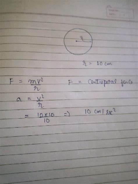A Particle Moves In A Circular Path Of Radius Cm With A Constant Speed Of Cm S Its