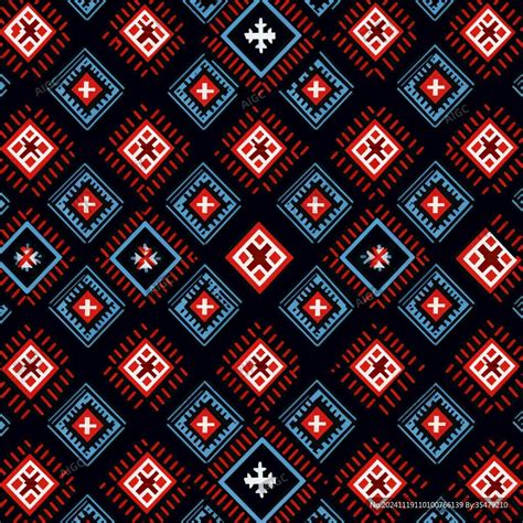 Ai创作图黑红几何地毯图案 黎族图案 罗马尼亚图案 壮族图案 瑶族纹理 花纹壮锦 壮锦图案 黎锦图案 壮锦花纹 黎族花纹 民族风几何图案 壮锦