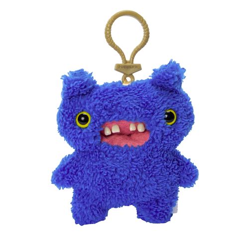 Fuggler Funny Ugly Monster Keychain Clip On Plush Doll Blue Screech
