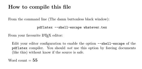 texcount how can i display number of words within my document tex