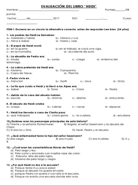 Prueba De Heidi Heidi Ficción Y Literatura Prueba Gratuita De 30