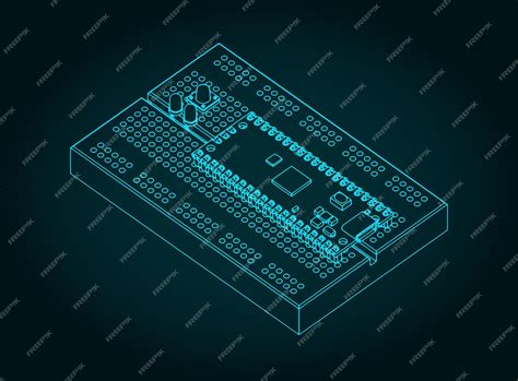 Premium Vector Breadboard And Microcontroller