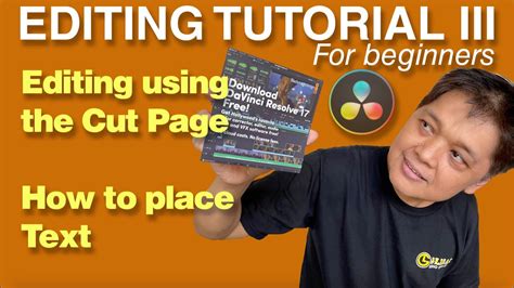 Part 3 How To Use The Cut Page And Place Text In Davinci Resolve Editing Tutorial For Beginners