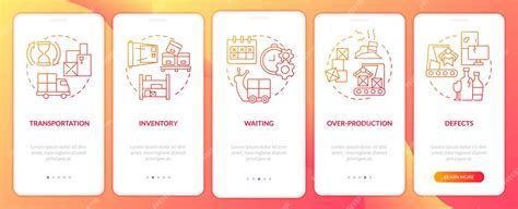 Premium Vector Types Of Muda Red Gradient Onboarding Mobile App Screen