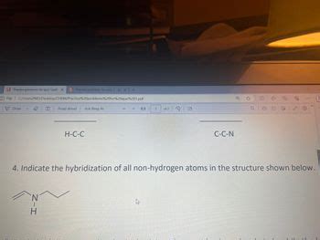 Answered H C C H C C N Indicate The Hybridization Of All Non Hydrogen Atoms In The Structure
