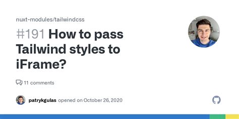 how to pass tailwind styles to iframe · issue 191 · nuxt modules