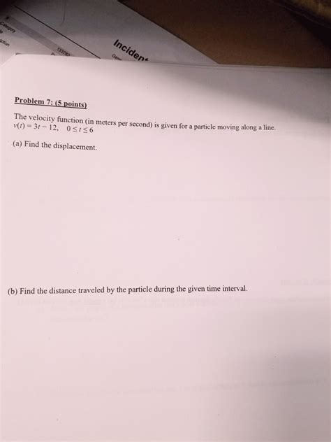 Solved Problem Points The Velocity Function In Chegg