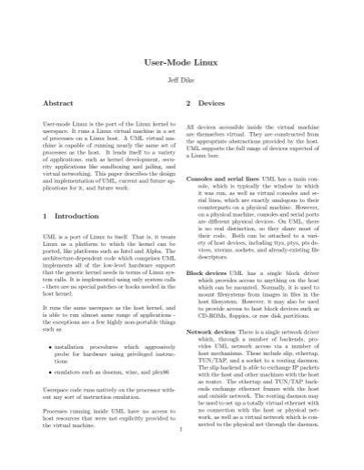 User Mode Linux The Linux Kernel Archives