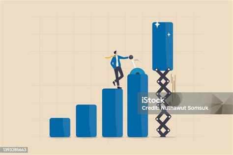 비즈니스 그래프 성장 판매 또는 투자 성장 증가 이익 상승 또는 매출 증가 개발 또는 개선 개념 스마트 사업가 제어 전환 이동