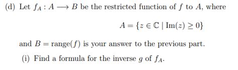 Solved 2 Consider The Function Fc C Defined By Fx Iy