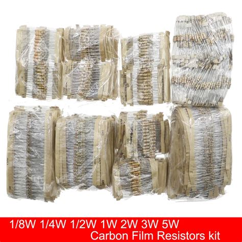 W W W W W W W Carbon Film Resistors Assortment Kit Electronic Components
