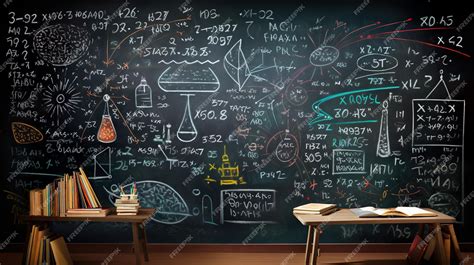 Premium Photo Blackboard Inscribed With Scientific Formulas And Calculations In Physics And