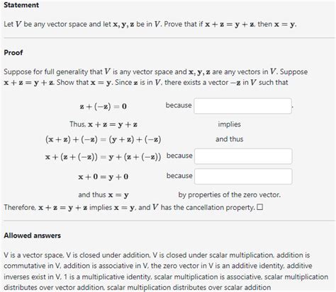 Solved Let V Be Any Vector Space And Let X Y Z Be In V Chegg Com