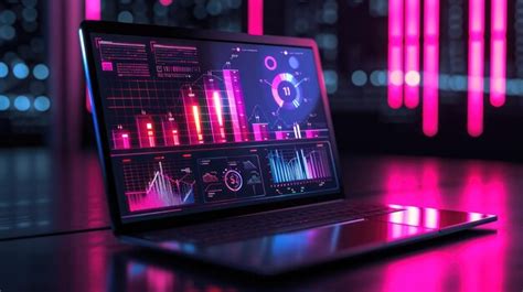 Premium Ai Image Finance Analytic Dashboard Management On 3d Laptop