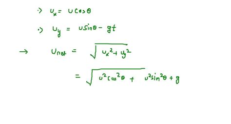 SOLVED A particle is projected with initial speed of V and angle of θ Find the horizontal