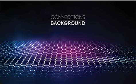 Futuristic Blue Network Honeycomb Concept In 3d Landscape Vector Background Technology