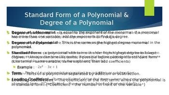 Adding Subtracting Polynomials PowerPoint By Tracy VanderHulst