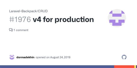V4 For Production · Issue 1976 · Laravel Backpackcrud · Github