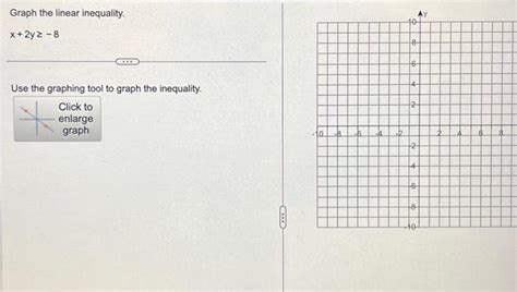 solved graph the linear inequality x 2y≥−8 use the graphing