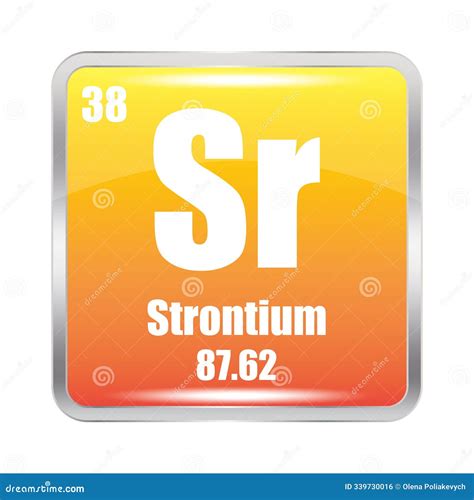 Strontium Icon Sr Chemical Element Atomic Number 38 Mass 8762