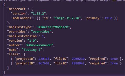 Exporting A Pack With Overrides Causes Manifestjson To Not List Any Mods · Issue 555 · Gorilla
