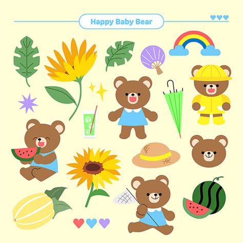귀여운 곰 캐릭터 모음 유토이미지 상세페이지 베이직샵 일러스트 22725402