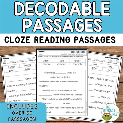 Decodable Cloze Reading Passages For Reading Comprehension The
