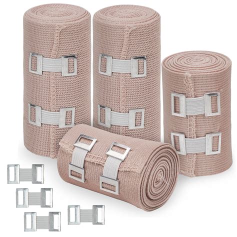 Elastic Bandage Wrap 4 Pack Premium Compression Bandage Rolls 4 Desertcart India