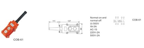 COB 61 Outdoor Rain Proof Crane Control Push Button Switch COB Pushbutton CHINA XIDER ELECTRIC