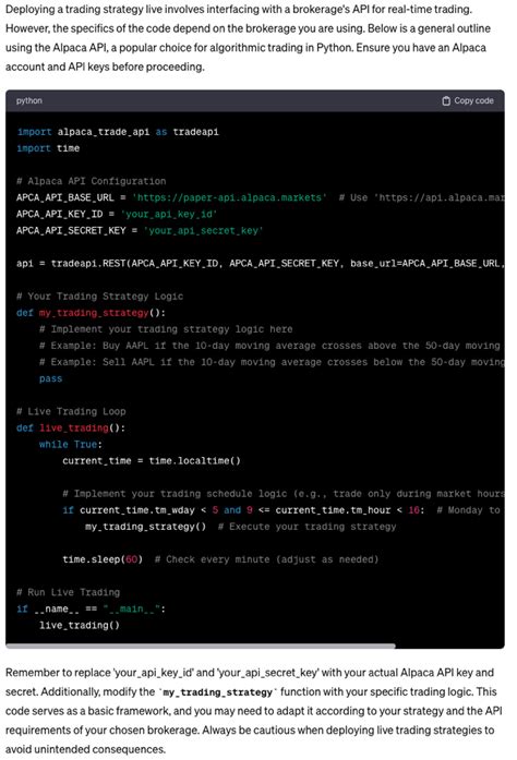 chatgpt for trading algo trading strategies prompts and more